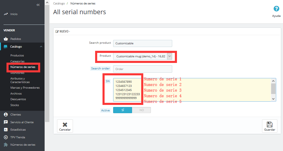 Integracion de modulo serial numbers en POS-TPV Prestashop (69.99 Eur)